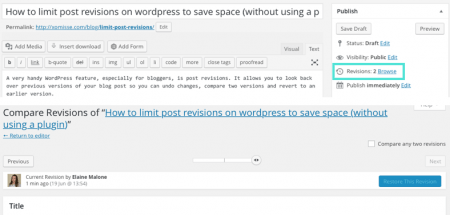 How to limit and disable post revisions on WordPress to save space