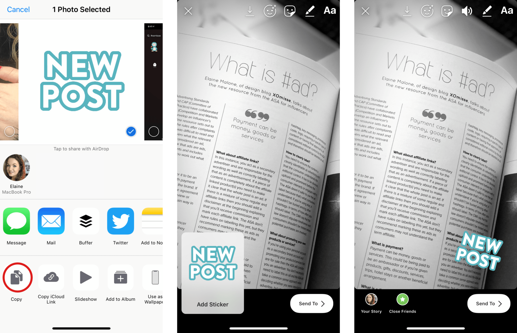 Add multiple images from your camera roll and custom GIF Stickers to ...