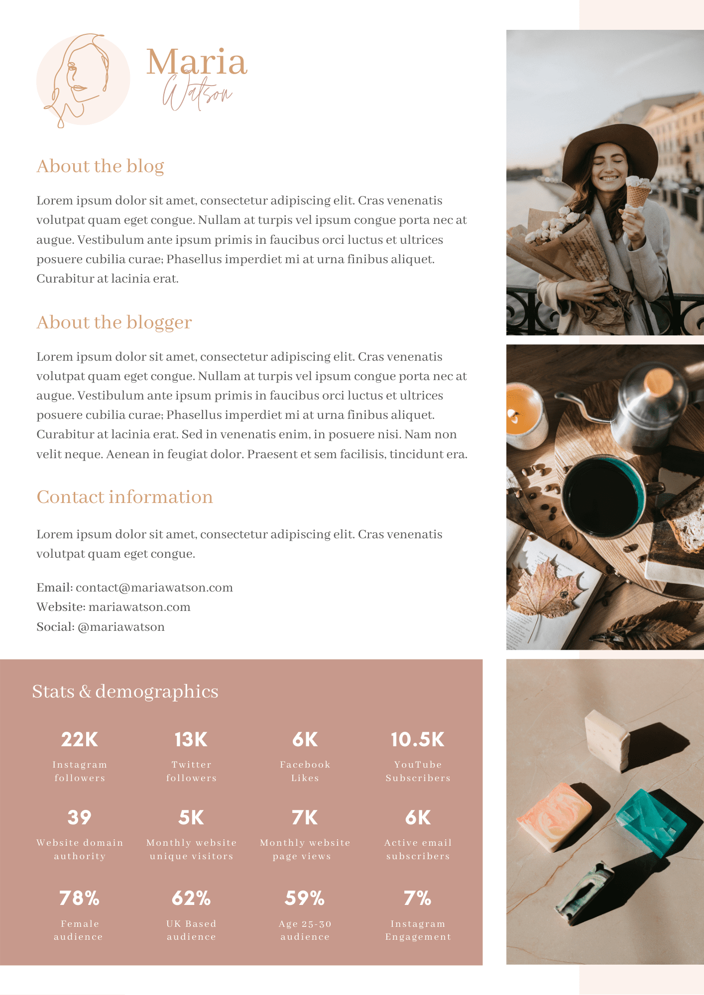 Creating a media kit for your blog and social media (free Canva template)