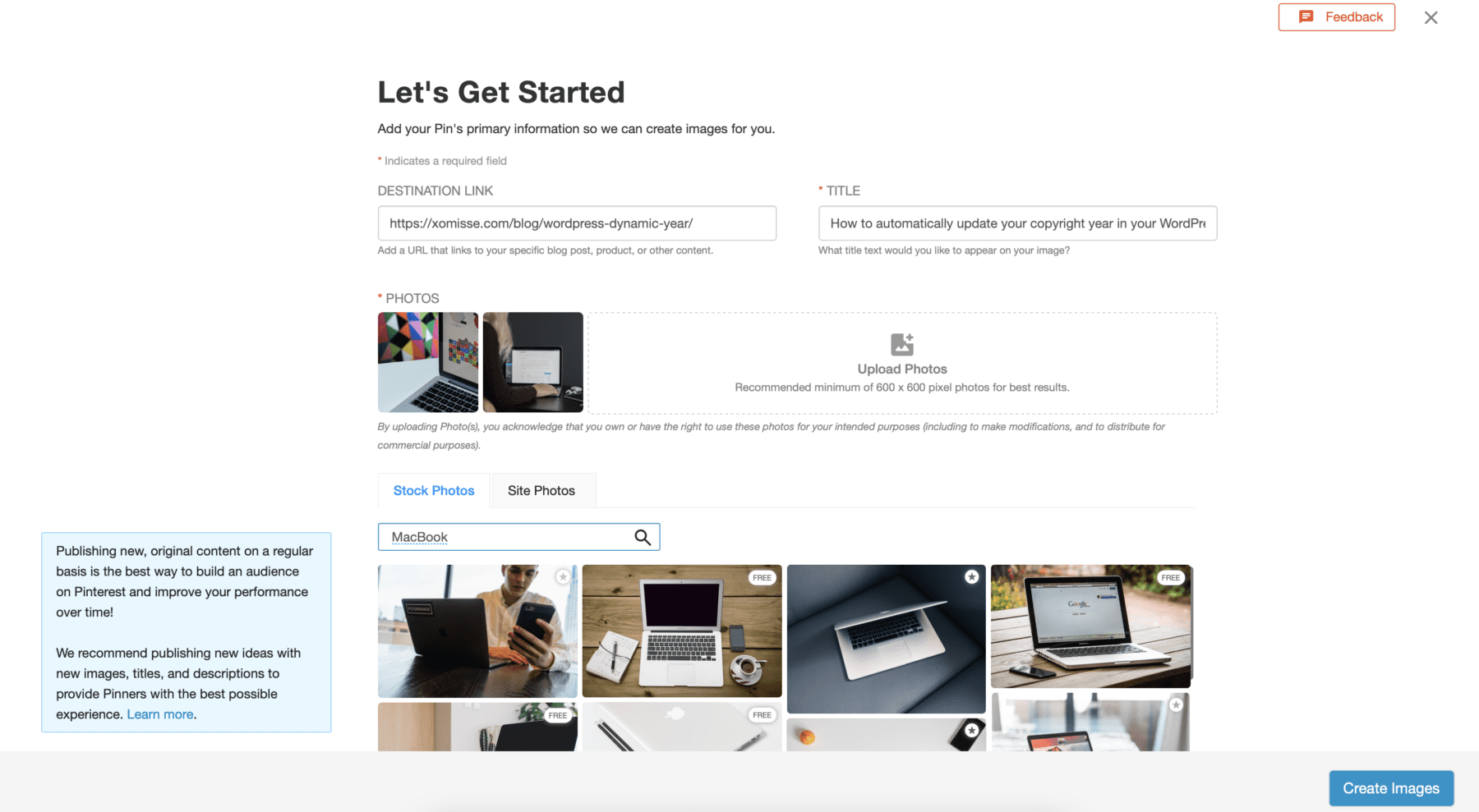 How to create Pinterest graphics with Tailwind Create